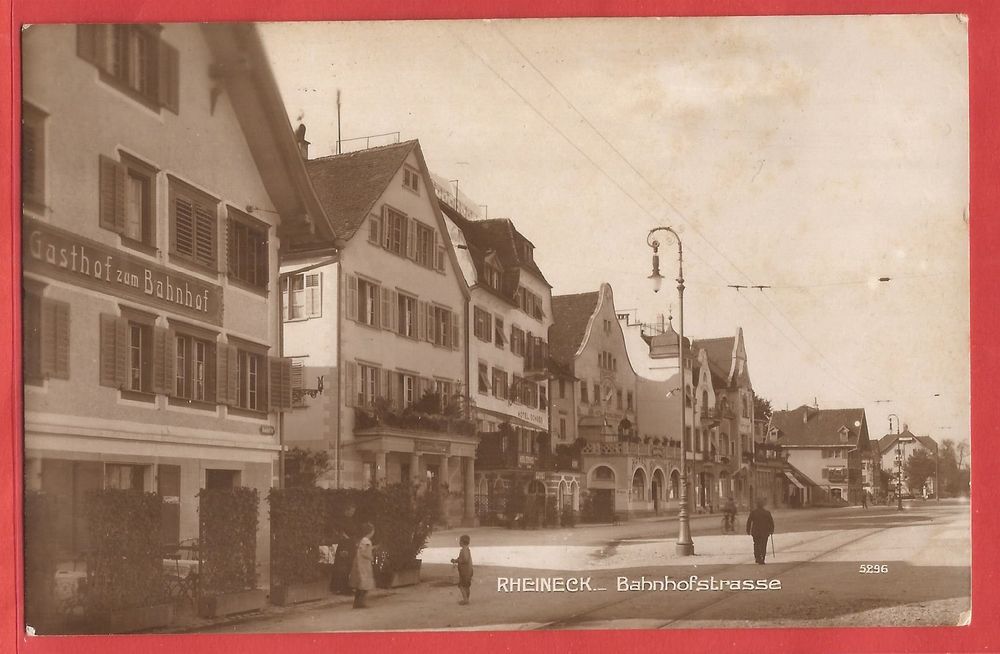 Rheineck Bahnhofstrasse - Gasthof Bahnhof - Fotokarte 1923 (Gebraucht) in Fislisbach für CHF 10 ...