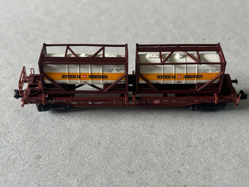 Minitrix Containertragewagen Bertschi DB (Neu und originalverpackt) in ...