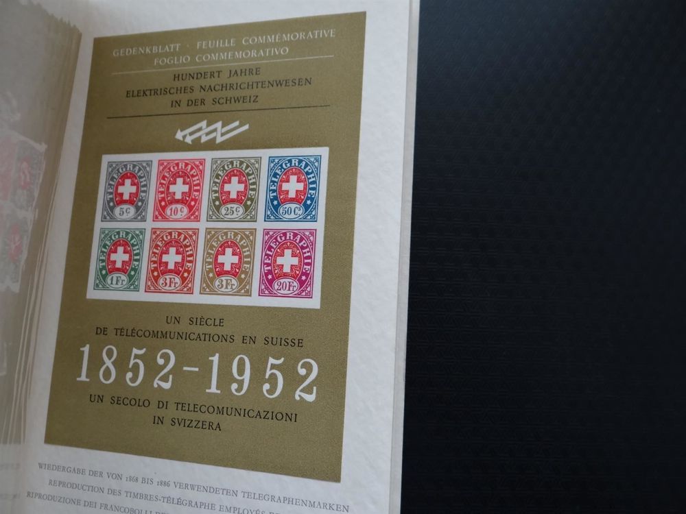 PTT Geschenkheft 1952 mit Telegraphenblock | Kaufen auf Ricardo