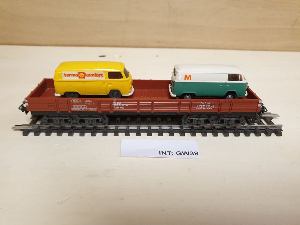 Märklin 4473.1- DB N-Bordwagen mit 2 VW Migros und SHELL (Gebraucht) in ...