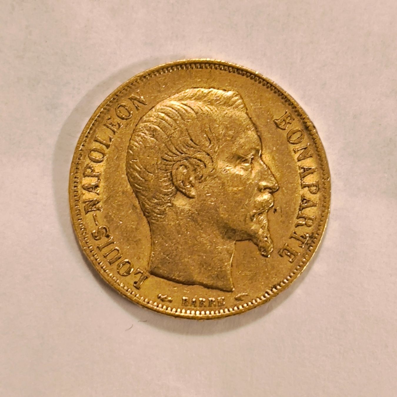Gold Münze 20 Francs, Louis Napoleon Bonaparte, 1852 (Gebraucht) in Zürich für CHF 600 – mit ...