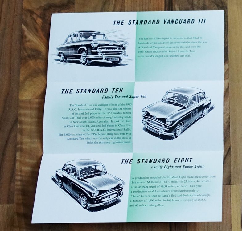 1956 Triumph TR3, Standard Ten Eight Vanguard III Prospekt (Gebraucht ...