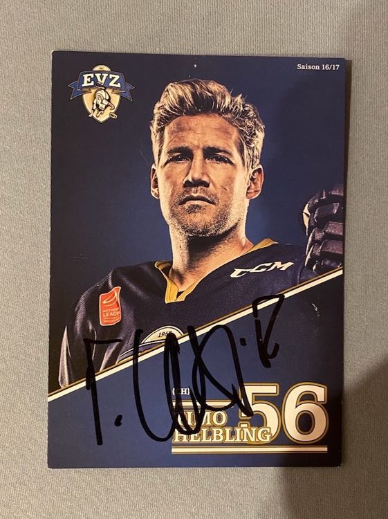#56 Timo Helbling Autogramm mit Originalunterschrift EV Zug | Kaufen ...