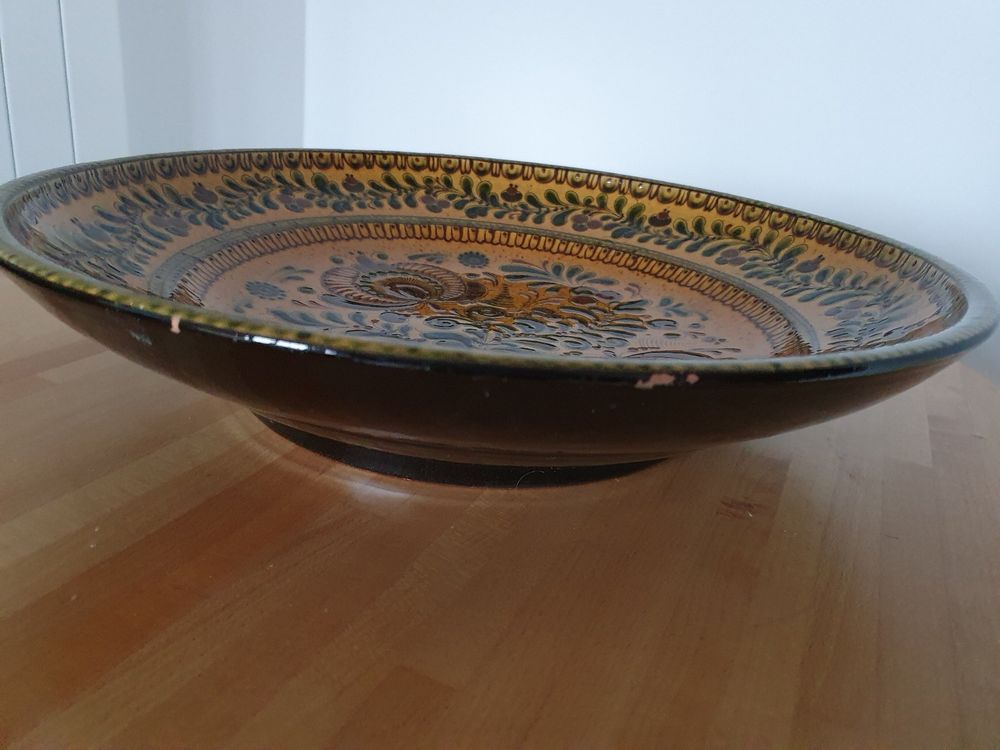 Keramik-Wandteller von W. Aebi, Hasle /sign. O. Keber / 45cm | Kaufen ...