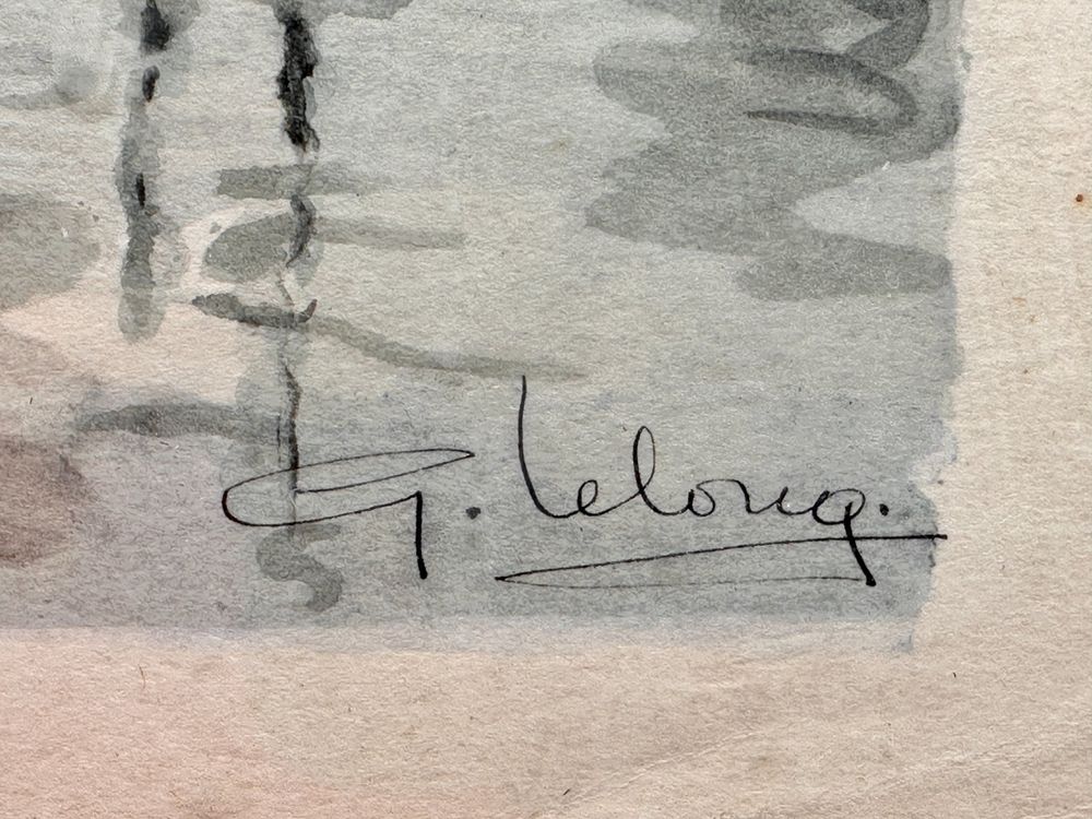 Aquarelle sur carton Paris Le Pont-Neuf signée G. LELONG (Gebraucht) in ...