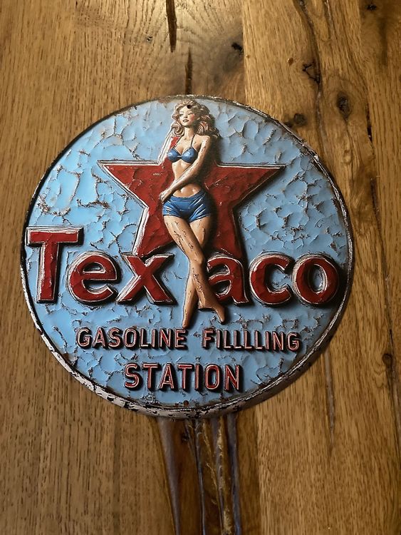 Texaco Motor Oil Pin Up Girl Blechschild / neu (Neu und ...