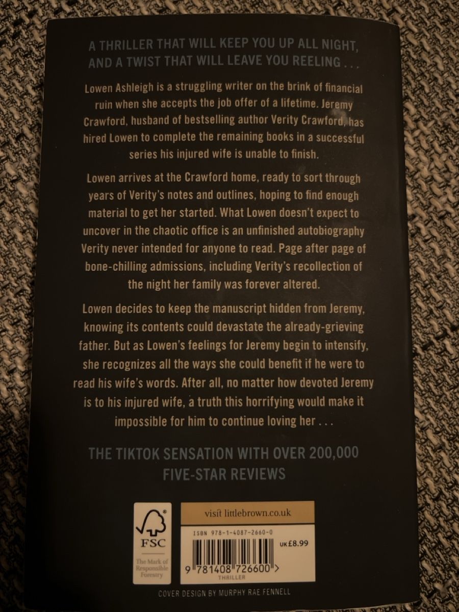 Verity, Colleen Hoover, Roman,. (Gebraucht) in Seuzach für CHF 3 – mit ...