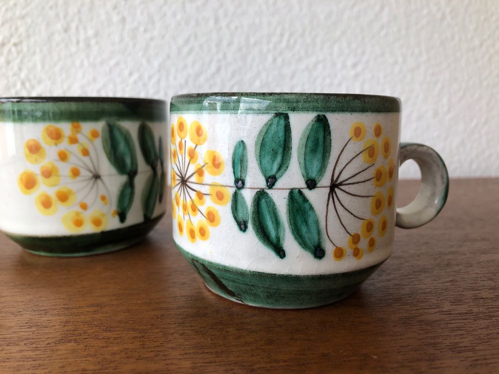 Schweizer Keramik Teller Ruth Keller + Tassen Willy Steinlin (Gebraucht ...