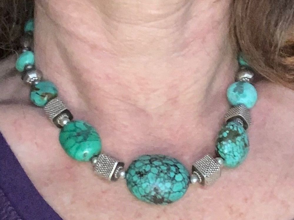 Collier artisanal de Turquoise et argent authentique (Neu (gemäss ...