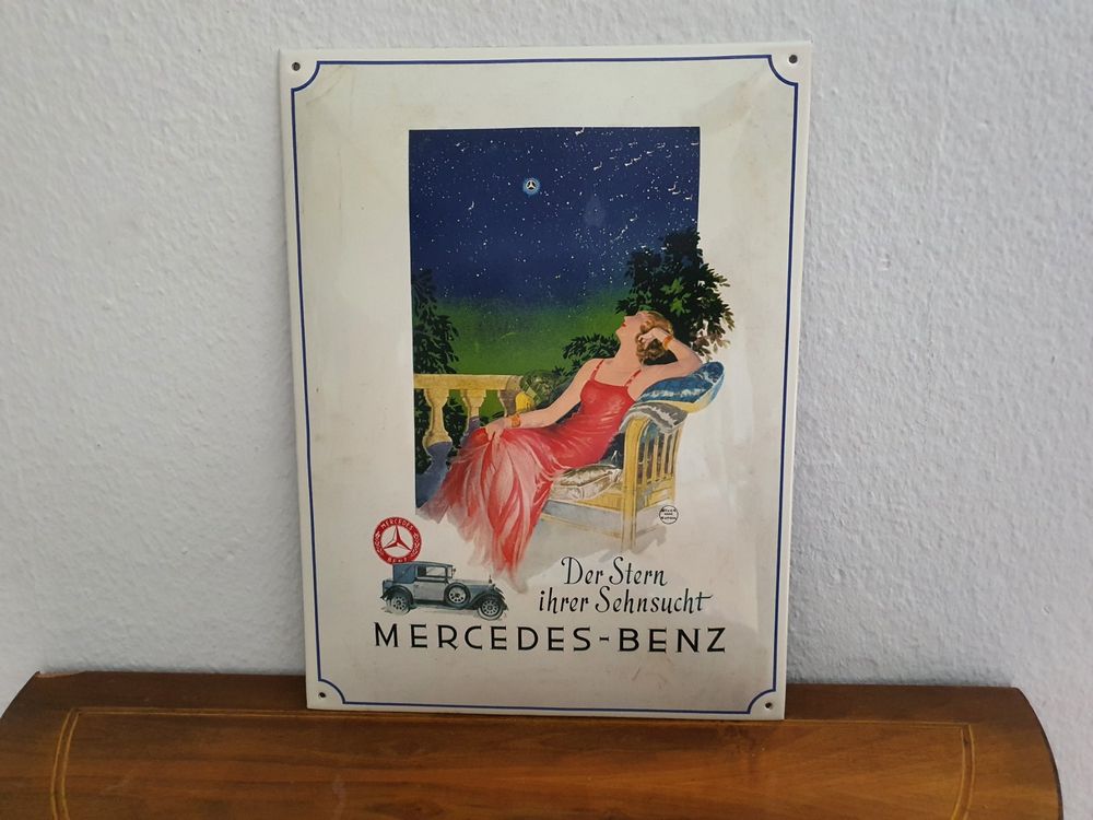 Emailschild Mercedes Benz Oldtimer Logo Emaille Schild Retro (Gebraucht ...