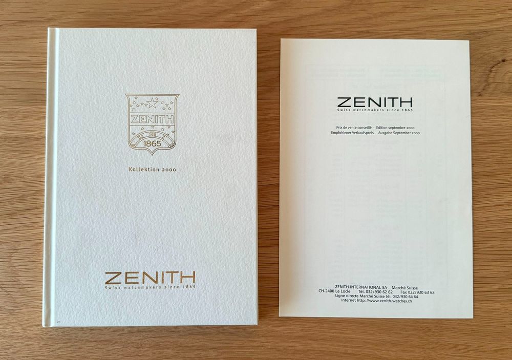 Zenith Uhr-Katalog mit Preisliste - Kollektion 2000 (Gebraucht) in Thun ...