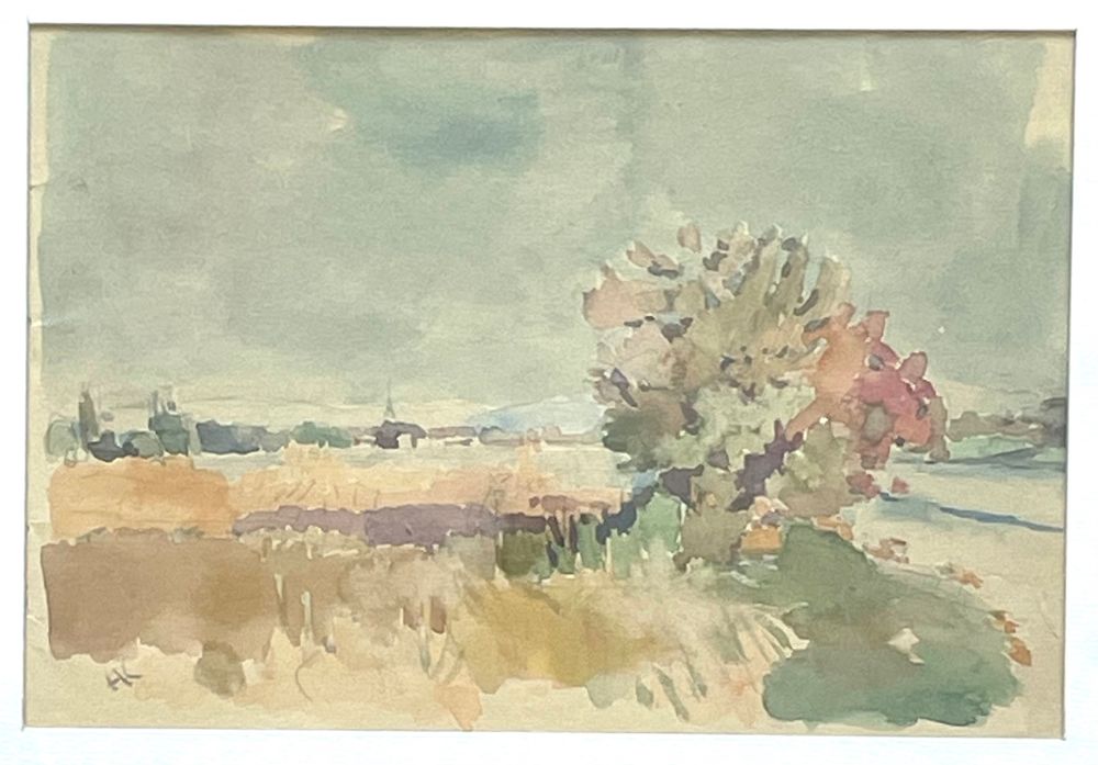 KNECHT Hermann, "Auf dem Lande", Aquarell, monogrammiert | Kaufen auf Ricardo