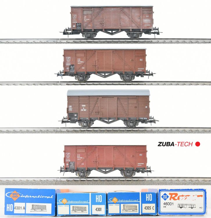 Roco 4x Gedeckter Güterwagen DB/ÖBB GS H0 mit OVP | Kaufen auf Ricardo