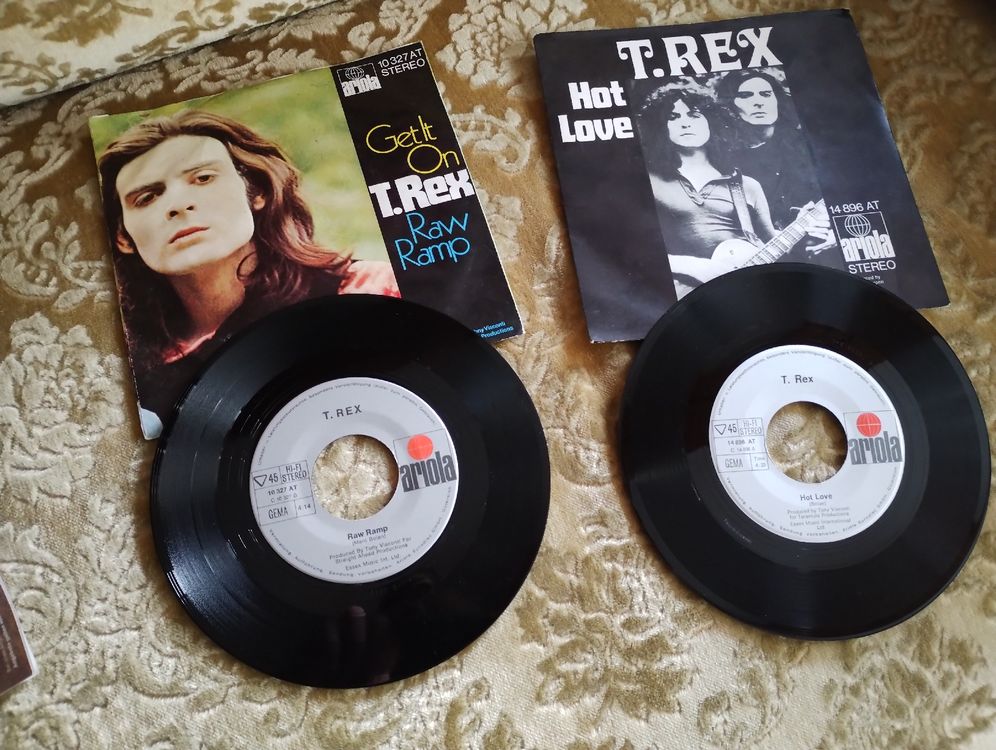 2x T. Rex Vinyl Single Get it on, Raw Ramp, Hot Love | Kaufen auf Ricardo