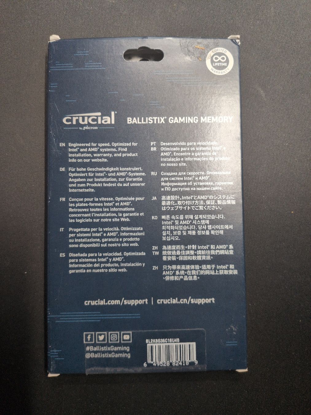 Crucial Gaming Memory 16GB Kit (2x8GB) DDR4-3600 MHz (Gebraucht) in ...