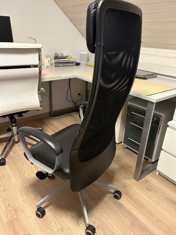 Bürostuhl, Drehstuhl, Ikea "Markus", leder, schwarz | Kaufen auf Ricardo