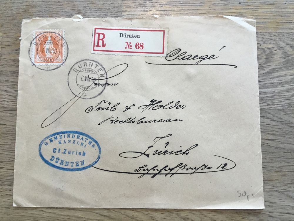 Stehende Helvetia auf R-Brief Vollstempel Dürnten !!!! | Kaufen auf Ricardo