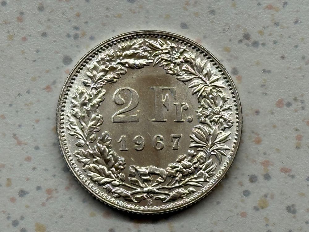 1967 2 Franken Stempelglanz Top (Neu (gemäss Beschreibung)) in Winterthur für CHF 6 – mit ...