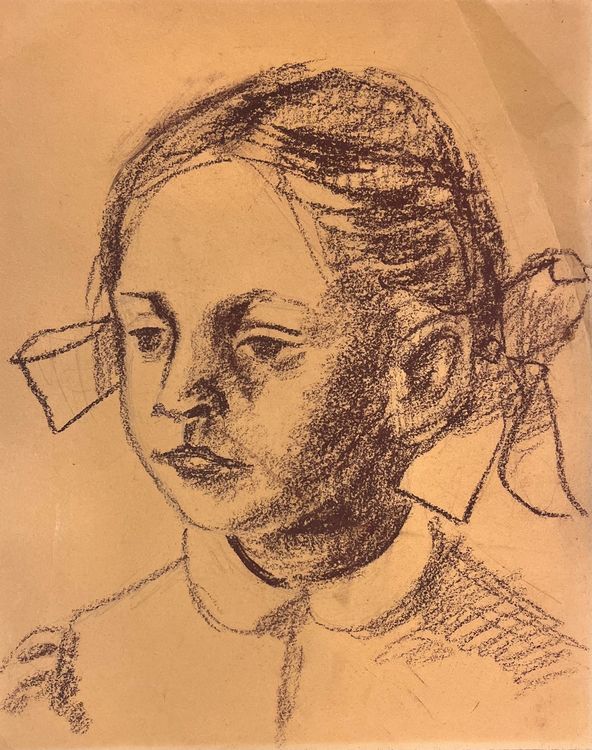 Alex Stocker (1926-1954) Zeichnung von eine Mädchen | Kaufen auf Ricardo