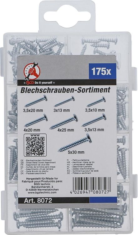 Blechschrauben-Sortiment, 175-tlg. (Neu und originalverpackt) in Dietikon für CHF 5.9 – mit ...