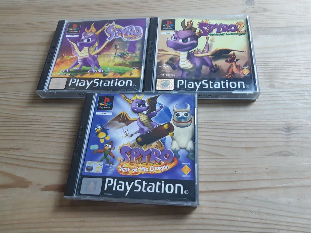 Spyro PS1 Set 1+ 2 Gateway to Glimmer + 3 Year of the Dragon | Kaufen ...