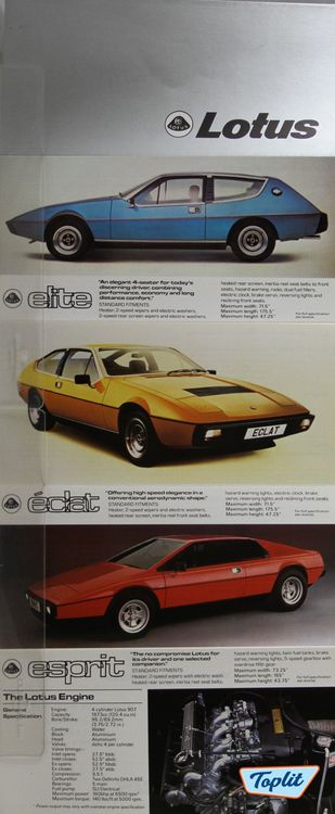 ORIGINAL JAHRES PROSPEKT LOTUS ALLE MODELLE - AB 1974 (Gebraucht) in Unterägeri für CHF 4 – mit ...