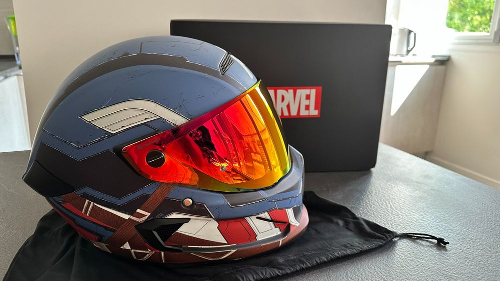 Ruroc Atlas 4.0 Carbon - Marvel Collection - Captain America (Usato) a ...