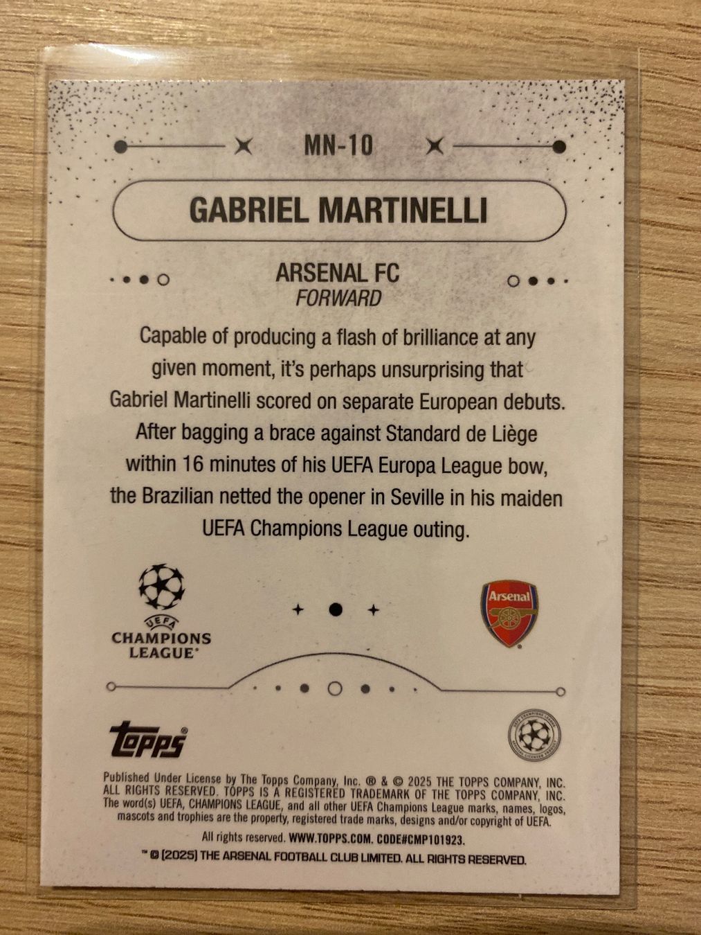 Topps Merlin 24/25 Mystic Nights Gabriel Martinelli (Neu (gemäss ...