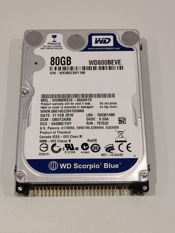 WD Scorpio Blue 80GB 2.5" IDE HDD | Kaufen auf Ricardo