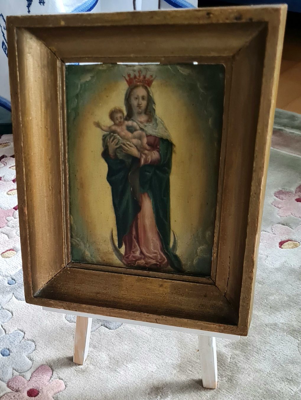 OELBILD AUF KUPFERPLATTE? Maria mit Kind 19/23cm (Gebraucht) in Siebnen für CHF 11 – mit ...