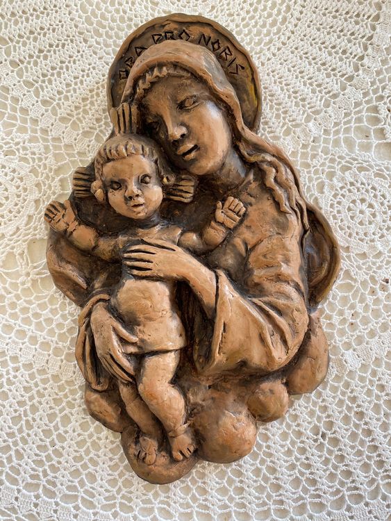 Maria mit Jesuskind Wandbild Keramik von Kuntner Südtirol (Neu (gemäss Beschreibung)) in ...