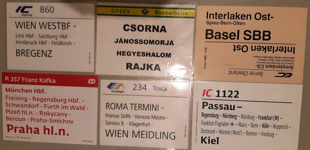 6 Zuglaufschilder EC IC DB ÖBB CD EN GYSEV | Kaufen auf Ricardo