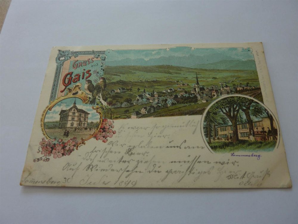 Lithografie: Gruss aus Gais 1899 (Gebraucht) in Birrwil für CHF 29 – mit Lieferung auf Ricardo ...