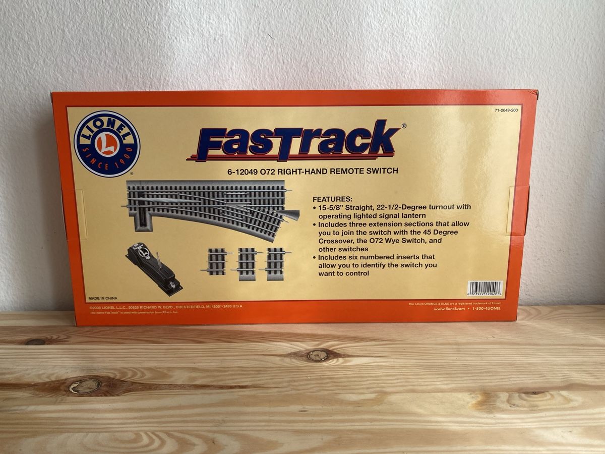Lionel Fastrack O72 Right-Hand Remote Switch 6-12049 (Neu und ...