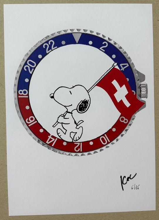 KeC: Snoopy Rolex GMT Master II “Real Swiss” signiert 6/15 (Neu (gemäss Beschreibung)) in Meilen ...