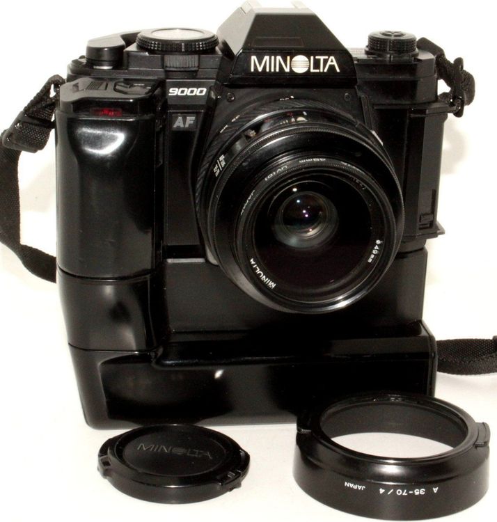 MINOLTA 9000 AF + BP-90 + MD-90 MOTOR + 35-70 mm (Gebraucht) in Allschwil für CHF 89 – mit ...