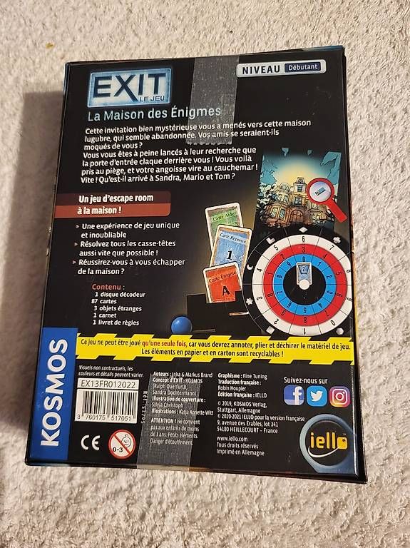 Exit le jeu: La Maison des Énigmes-comme neuf-Iello🎉🔥 (D'occasion) à ...