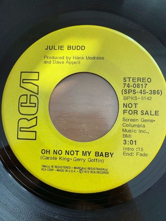 Julie Budd - Oh No Not My Baby / US-Promo 1972 - TOP (Gebraucht) in ...