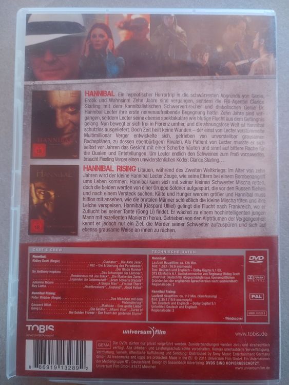 Hannibal Lecter im Doppelback - 2 DVDs 📀🎬 | Kaufen auf Ricardo