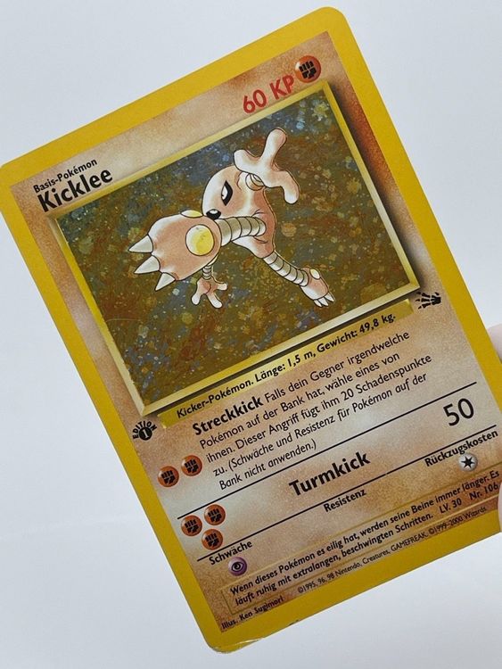 Kicklee 7/62 Holo Rare Pokémon Fossil 1.Edition (Neu (gemäss ...