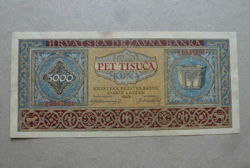 Kroatien ++ 5000 Kuna 1. Rujna 1943 (Gebraucht) in Walkringen für CHF ...