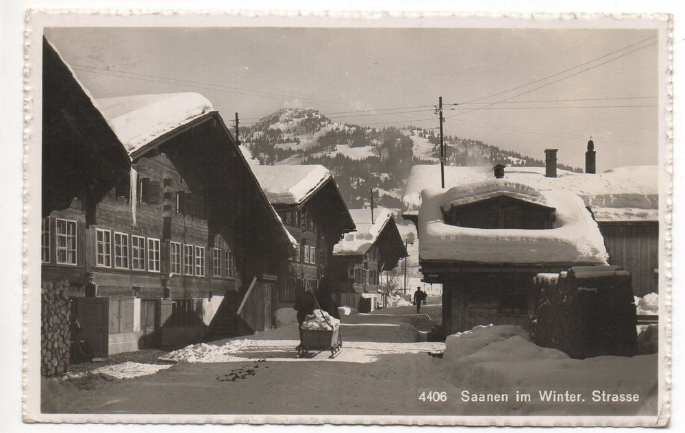 SAANEN im Winter, Strasse, Männer Schnee-Transport-Schlitten (Gebraucht) in Jona für CHF 19.9 ...