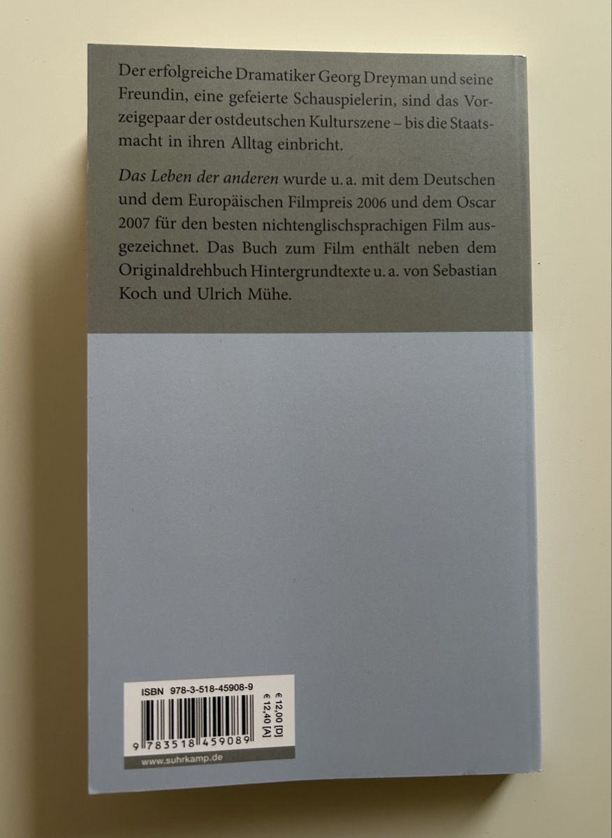 Das Leben der anderen - Filmbuch von F.H.von Donnersmarck (Neu (gemäss ...