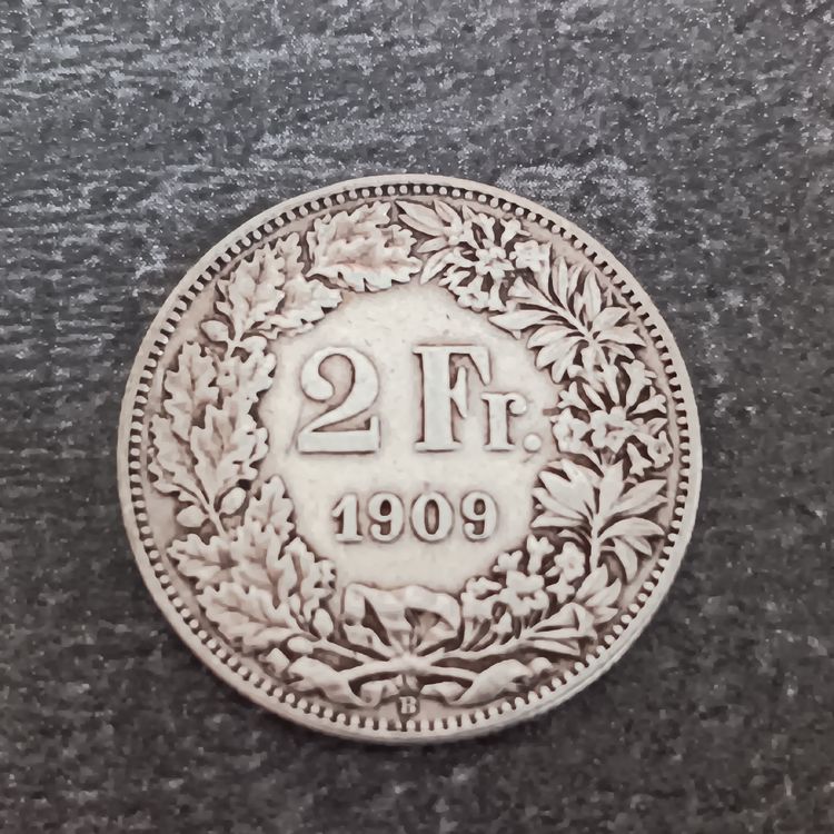 2 Franken 1909 Silbermünze vz (Gebraucht) in Chur für CHF 40 – mit Lieferung auf Ricardo kaufen