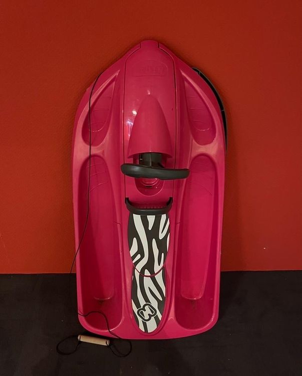 Pink Snow Sled With Steering Wheel And Pull Cord | Kaufen auf Ricardo