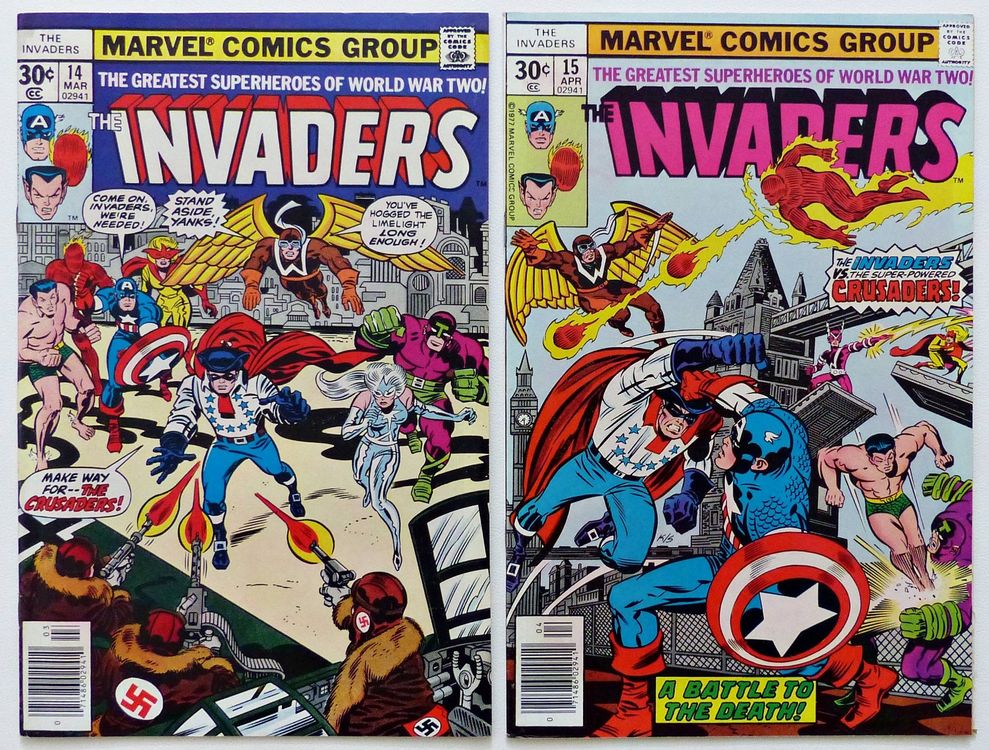 INVADERS #14-15 🔑 KEY ISSUE 1ST TEAM APP THE CRUSADERS 1977 (Gebraucht ...