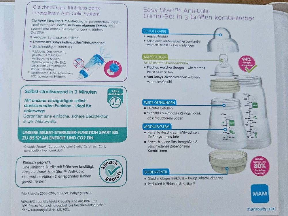 MAM Easy Start 🍼 Anti-Colic Combi-Set mit Flaschenkorb NEU (Neu und originalverpackt) in Zürich ...