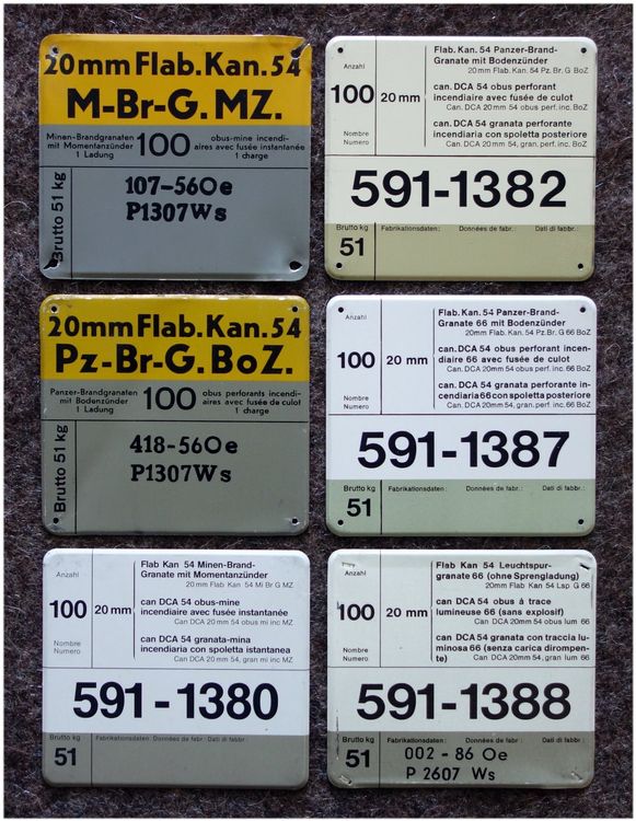 Munitionsschilder Flab Kan 54 - Fliegerabwehr (Gebraucht) in Bern für ...
