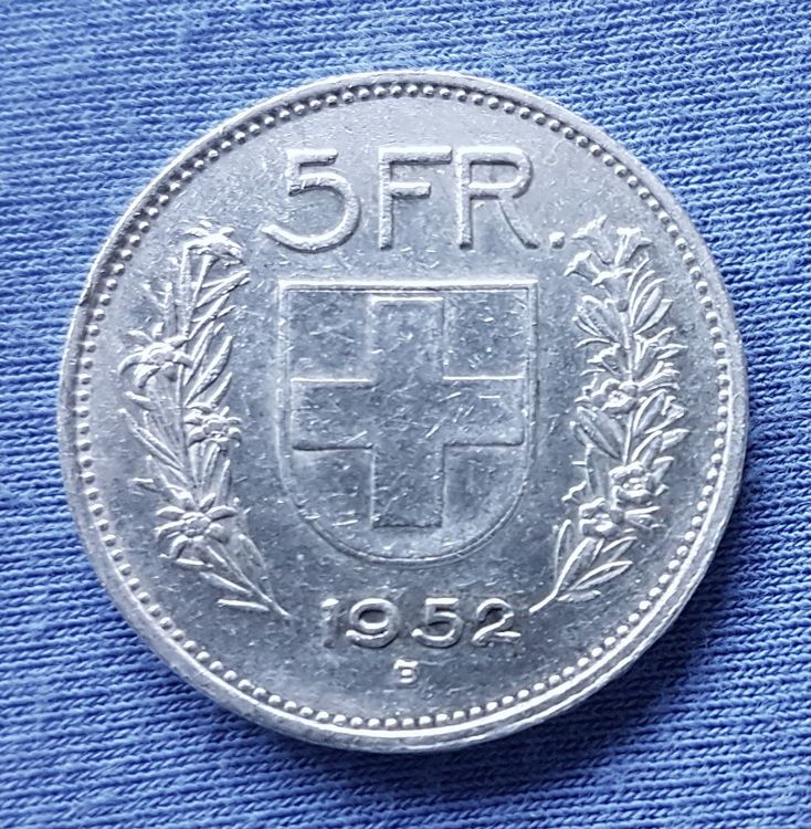 5 Franken 1952 - sehr gesuchte rare Münze ab nur 1 Franken ! (Gebraucht) in Camignolo für CHF 19 ...