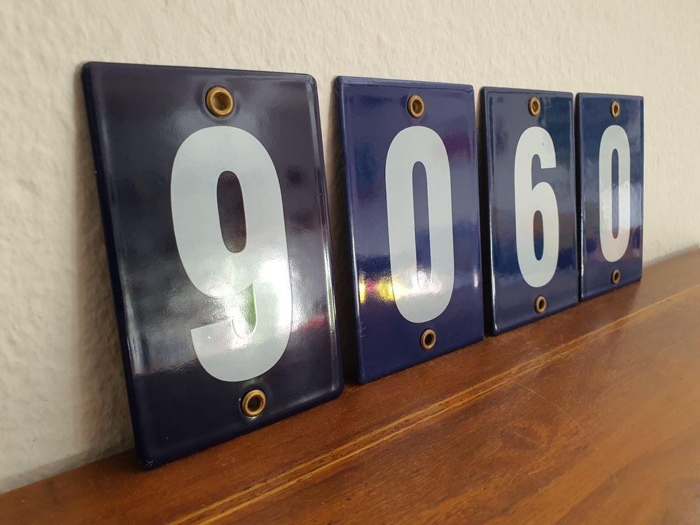 Emailschilder Zahlen Nummer Nr. Emaille Schild Retro Deko | Kaufen auf ...